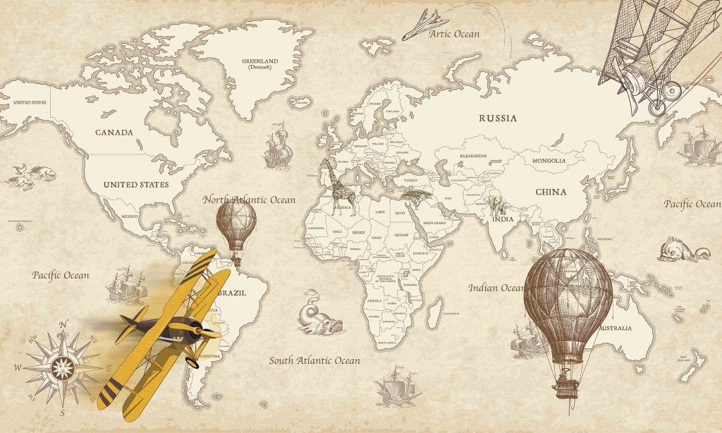 Beige Kids Map – Adecohome